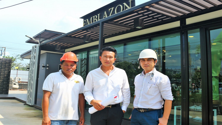 ตรวจความคืบหน้าการก่อสร้าง EMBLAZON เสรีไทย 43