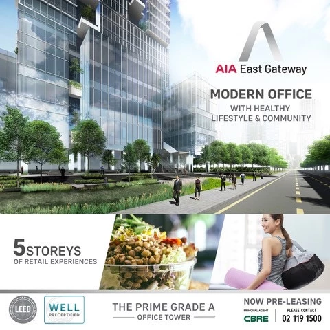 “AIA” จับมือ “CBRE” บริหารโครงการ “เอไอเอ อีสต์ เกตเวย์” อาคารสำนักงานและพื้นที่ค้าปลีกให้เช่า ...