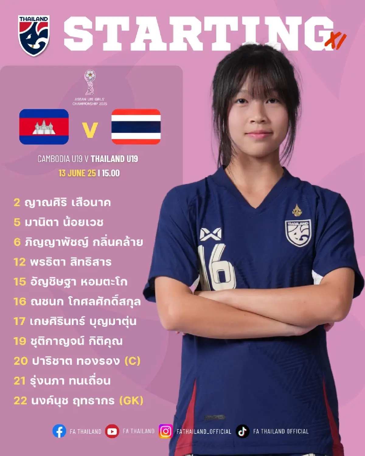 ถ่ายทอดสดฟุตบอล U19 'กัมพูชา พบ ไทย' ดูบอลสด ชิงแชมป์อาเซียน 2025