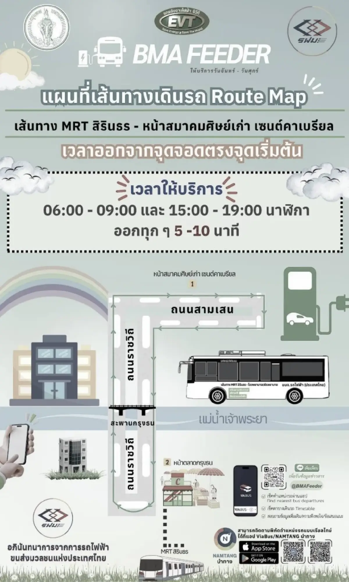 BMA Feeder รับส่งฟรี! เชื่อม MRT สิรินธร-วชิรพยาบาล-เซนต์คาเบรียล