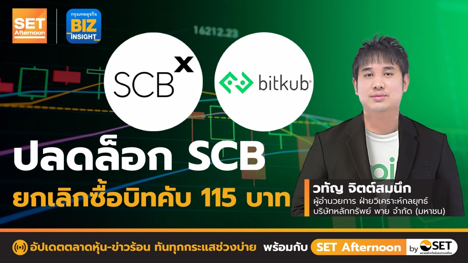 ปลดล็อก SCB ยกเลิกซื้อ bitkub 115 บาท l SET Afternoon l 25 ส.ค. 65