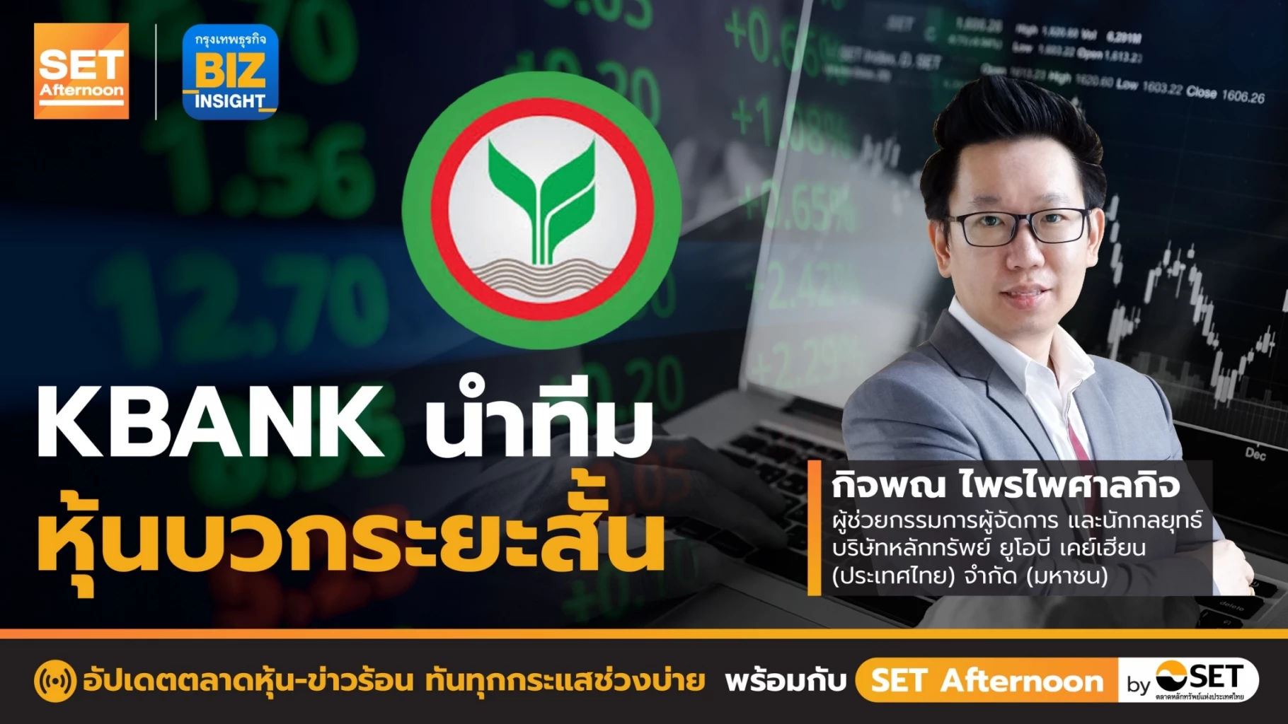 KBANK นำทีมหุ้นบวกระยะสั้น l SET Afternoon l 15 ส.ค. 65