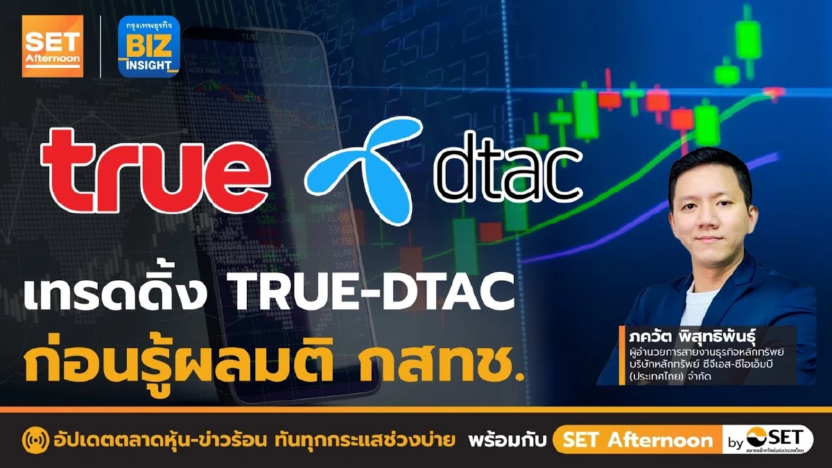 เทรดดิ้ง TRUE - DTAC ก่อนรู้ผลมติ กสทช. l SET Afternoon l 13 ก.ย. 65