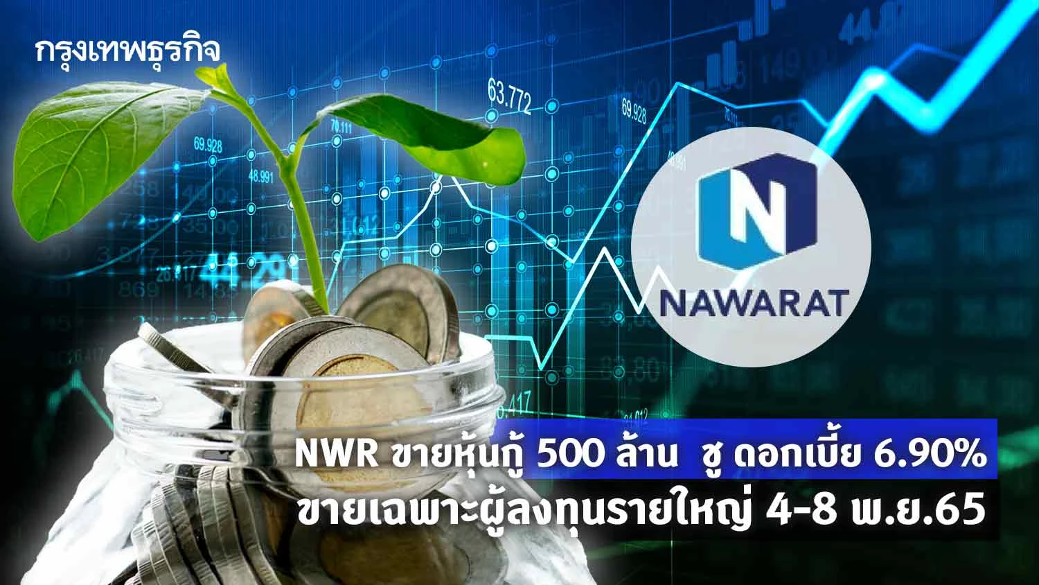 NWR ขายหุ้นกู้ 500 ล้านบาท ชูดอกเบี้ย 6.90% ขายเฉพาะผู้ลงทุนรายใหญ่ 4-8 ...