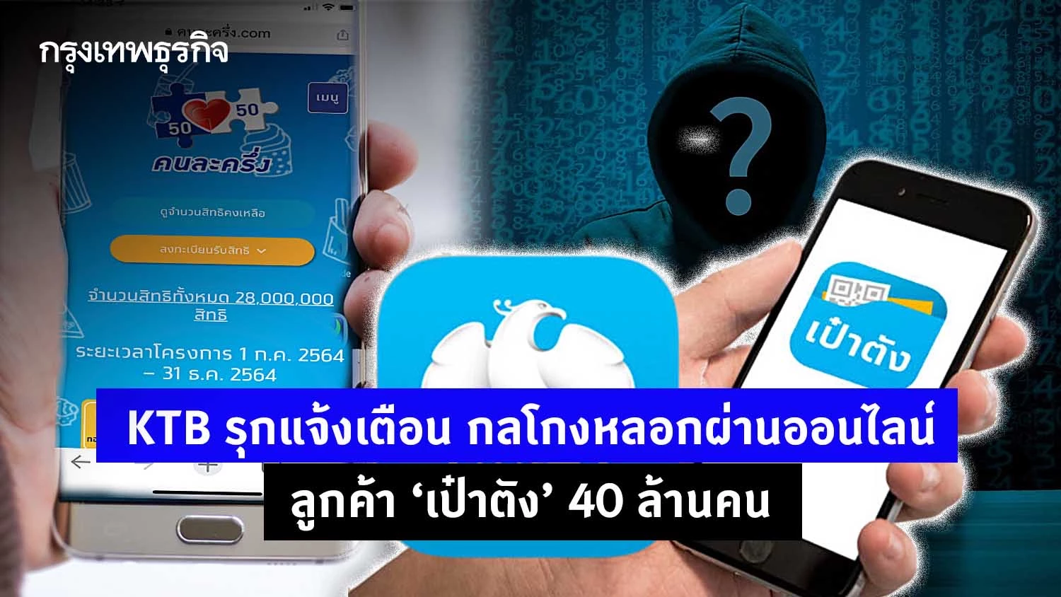 KTB รุกแจ้งเตือน กลโกงหลอกผ่านออนไลน์ ลูกค้า ‘เป๋าตัง’ 40ล้านคน