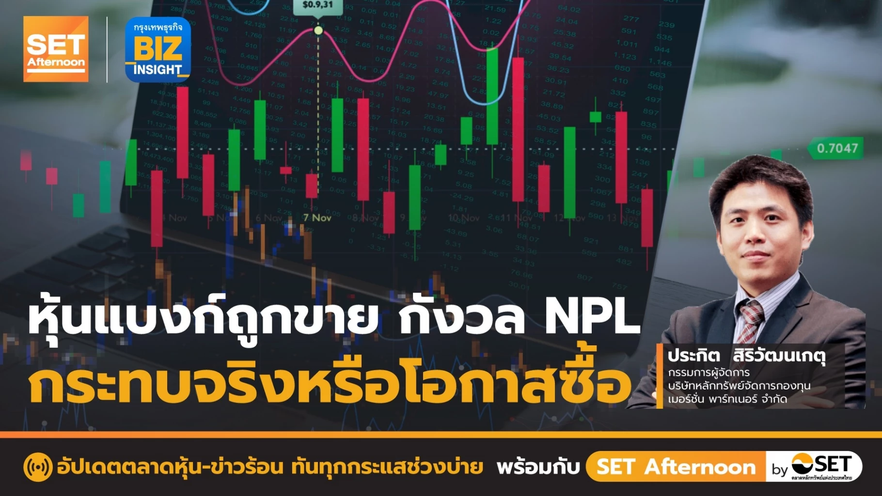 หุ้นแบงก์ถูกขายกังวล NPL กระทบจริงหรือโอกาสซื้อ l SET Afternoon l 21 ก.พ. 66