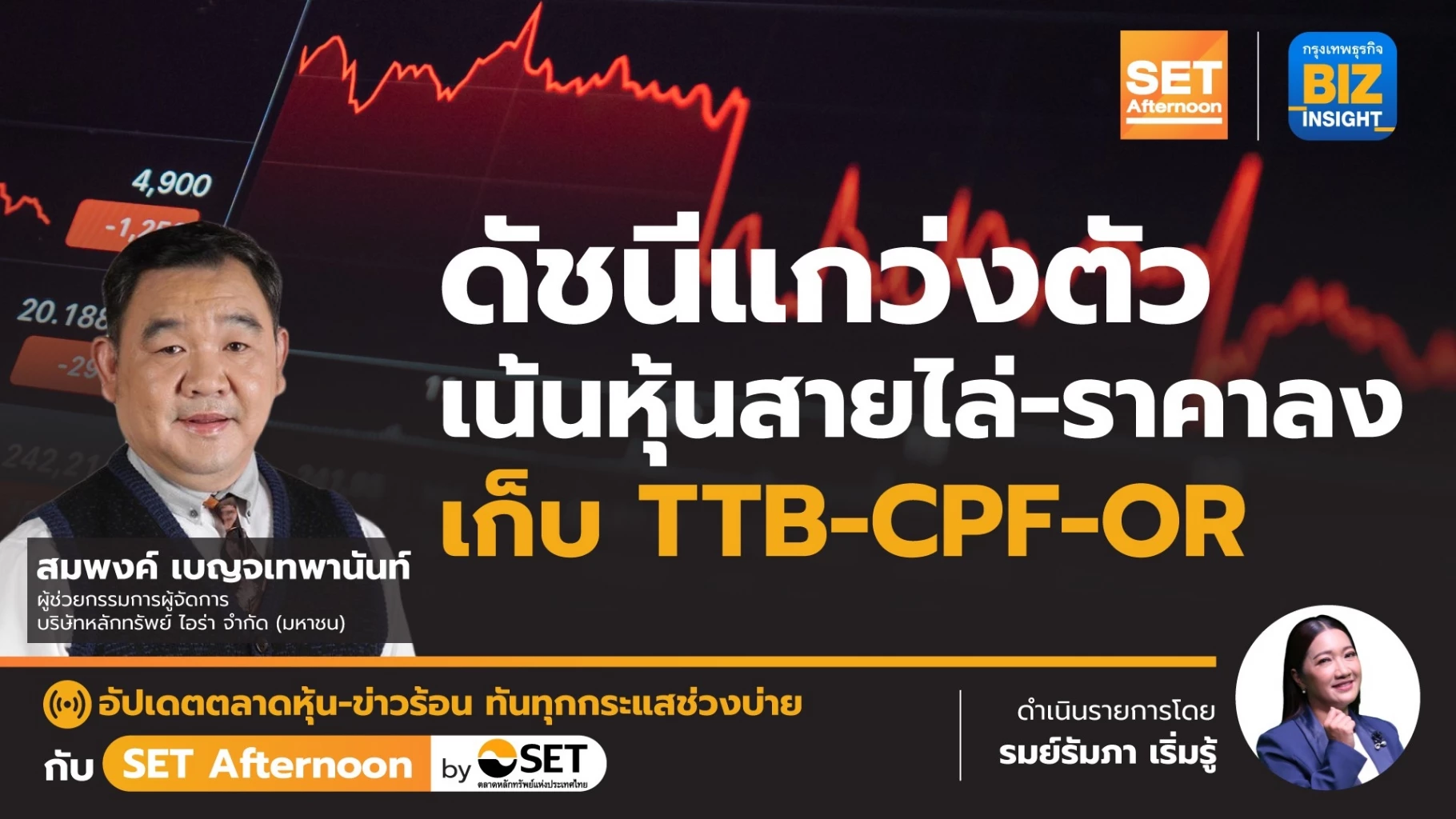 ดัชนีแกว่งตัวเน้นหุ้นสายไล่ - ราคาลงเก็บ TTB-CPF-OR l SET Afternoon l 26 พ.ค. 66