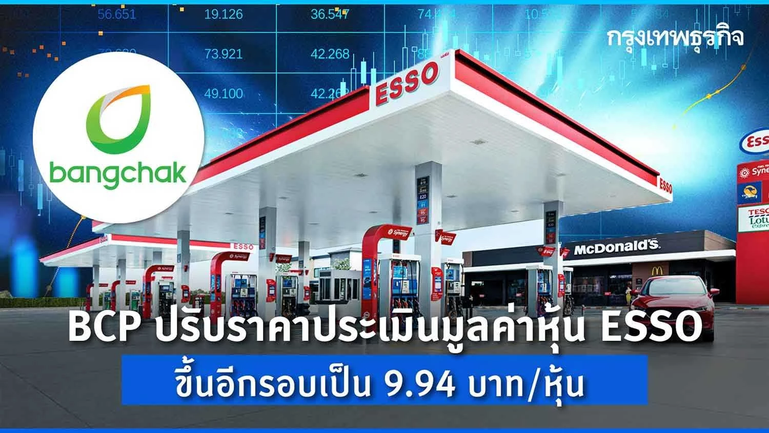 BCP ปรับราคาประเมินมูลค่าหุ้น ESSO ขึ้นอีกรอบเป็น 9.94 บาท/หุ้น