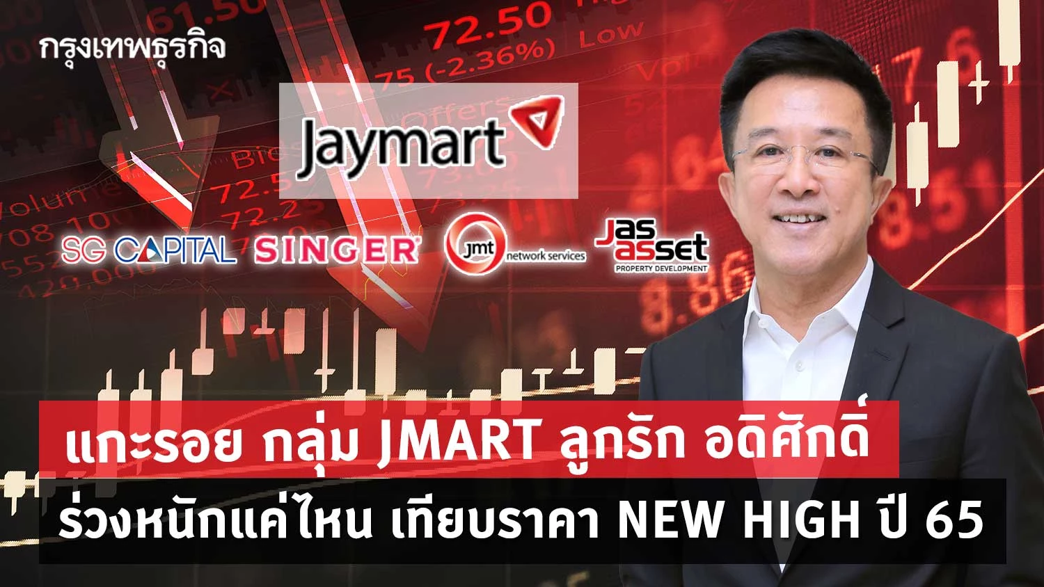 แกะรอยกลุ่ม JMART ลูกรัก อดิศักดิ์ ร่วงหนักแค่ไหน เทียบราคา NEW HIGH ปี 65