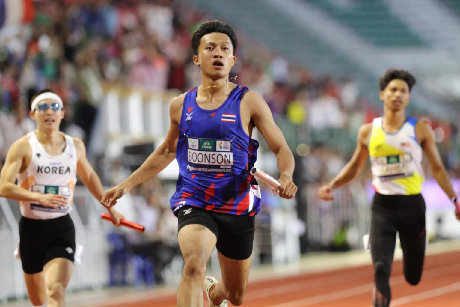 วิ่งผลัด 4x100 ม.ชาย ทุบสถิติคว้าเหรียญทองแรก ศึกกรีฑาชิงแชมป์เอเชีย 2023