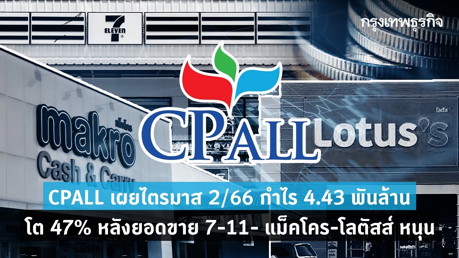 CPALL เผยไตรมาส 2/66 กำไร 4.43 พันล้าน โต 47% ยอดขาย 7-11 - 'แม็คโคร - โลตัสส์' หนุน