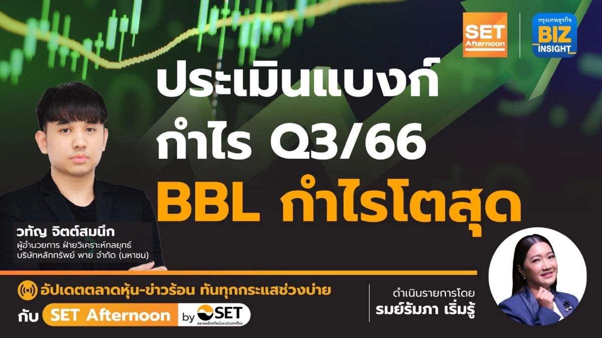 ประเมินแบงก์ Q3/66 BBL เต็งจ๋า กำไรโต l SET Afternoon l 12 ต.ค.66