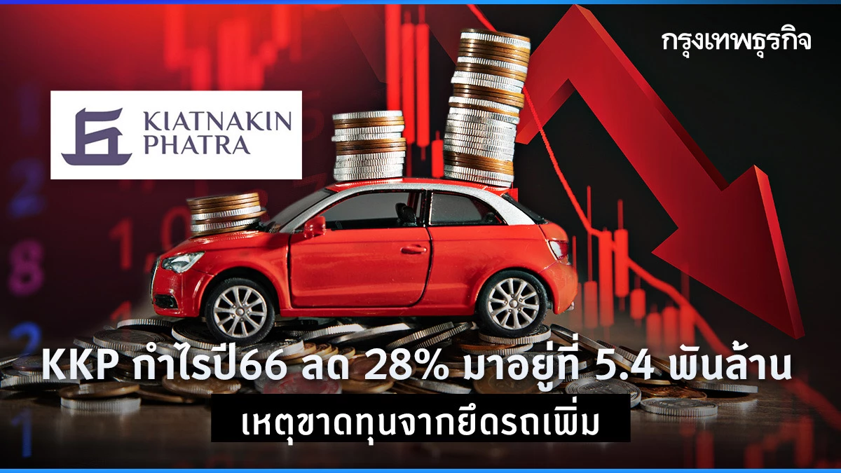 KKP กำไรปี66 ลด 28% มาอยู่ที่ 5.4 พันล้าน เหตุขาดทุนจากยึดรถเพิ่ม