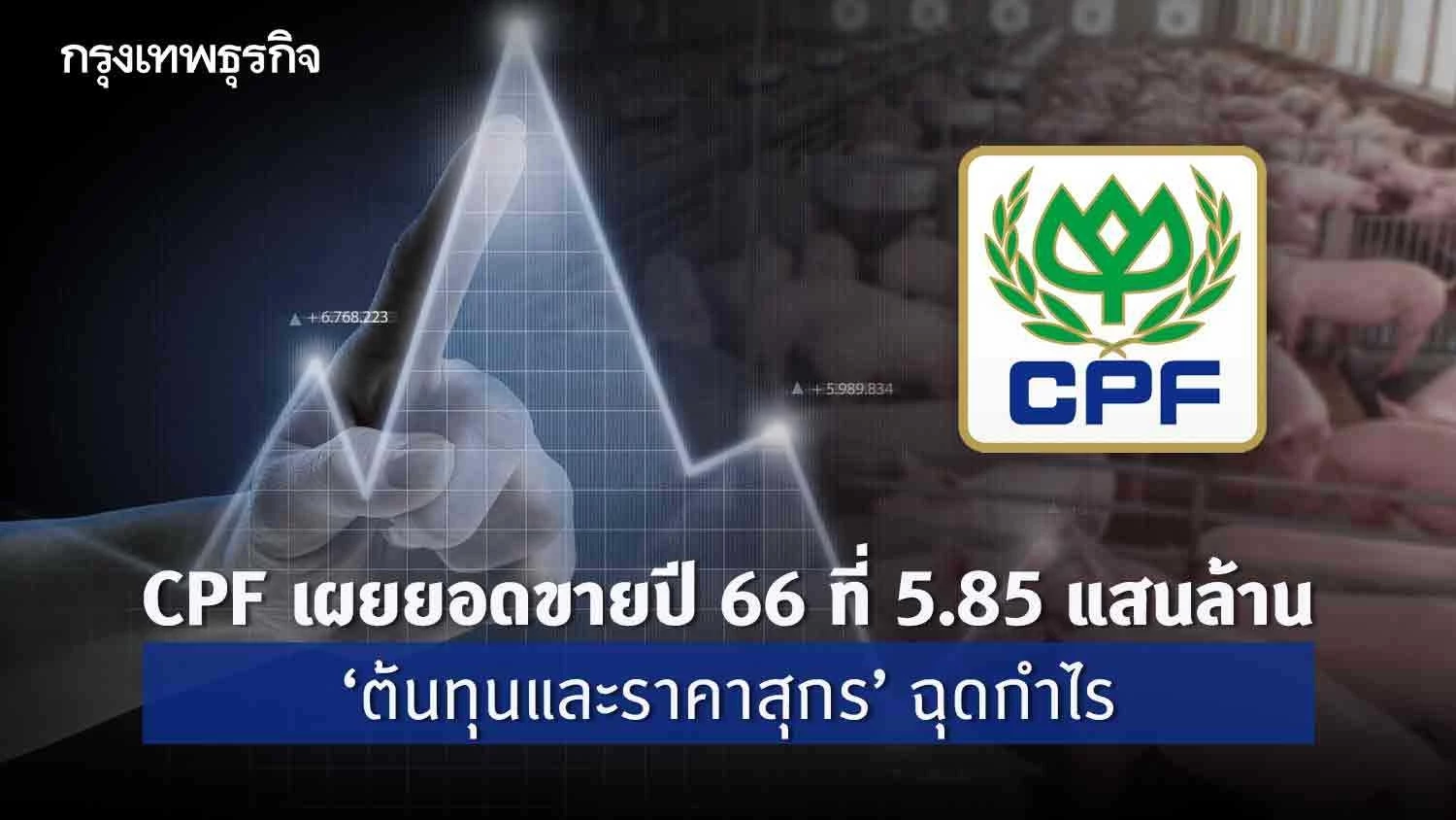 CPF เผยยอดขายปี 66 ที่ 5.85 แสนล้าน 'ต้นทุนและราคาสุกร' ฉุดกำไร