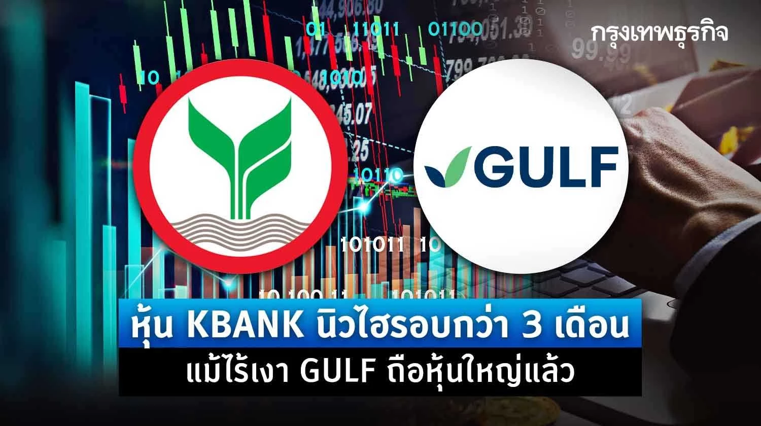 หุ้น KBANK นิวไฮรอบกว่า 3 เดือนแม้ไร้เงา GULF เป็นถือหุ้นใหญ่แล้ว