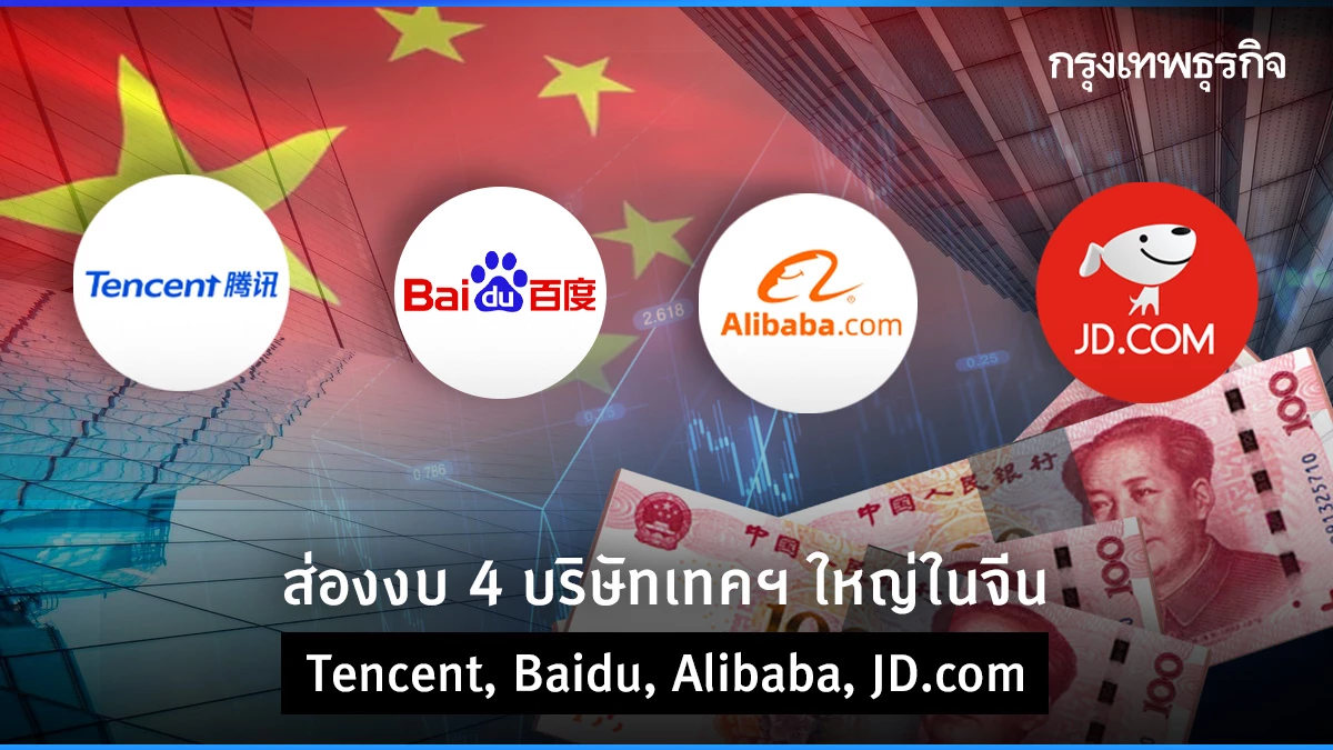 ส่องงบ 4 บริษัทเทคฯ ใหญ่ในจีน Tencent Baidu Alibaba JD.com