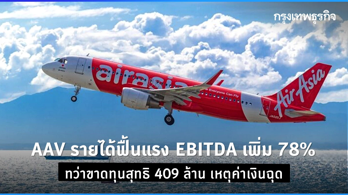 AAV รายได้ Q1/67 โตสวย EBITDA บวกแรง 78% ทว่าขาดทุนสุทธิ 409 ล้าน เหตุค่าเงินฉุด