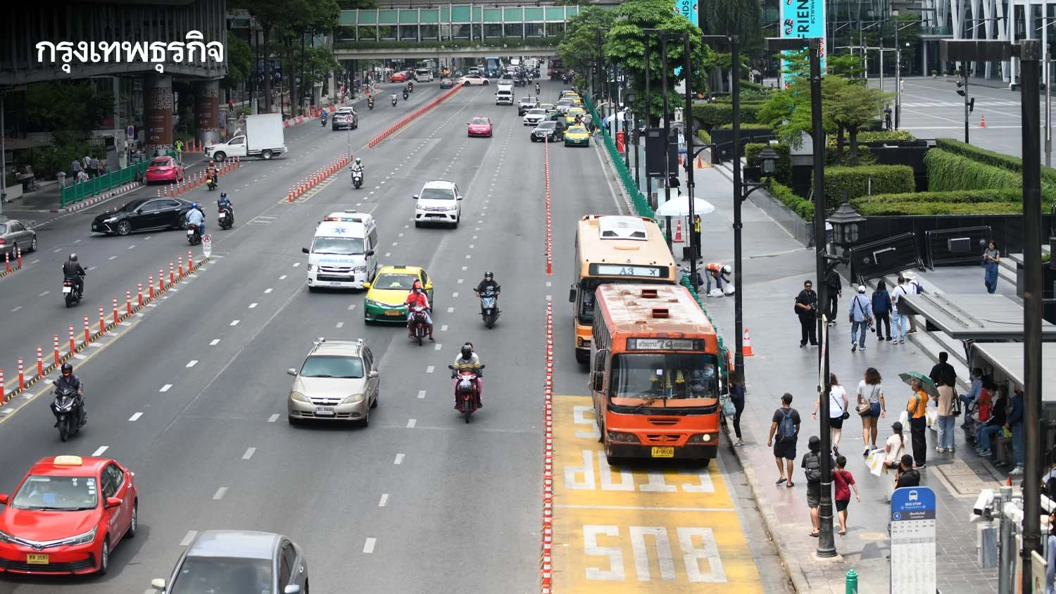 Lane Block 'ราชประสงค์โมเดล' ลดจำนวนแท็กซี่-ตุ๊กตุ๊กฝ่าฝืนจอดแช่กว่า 90%