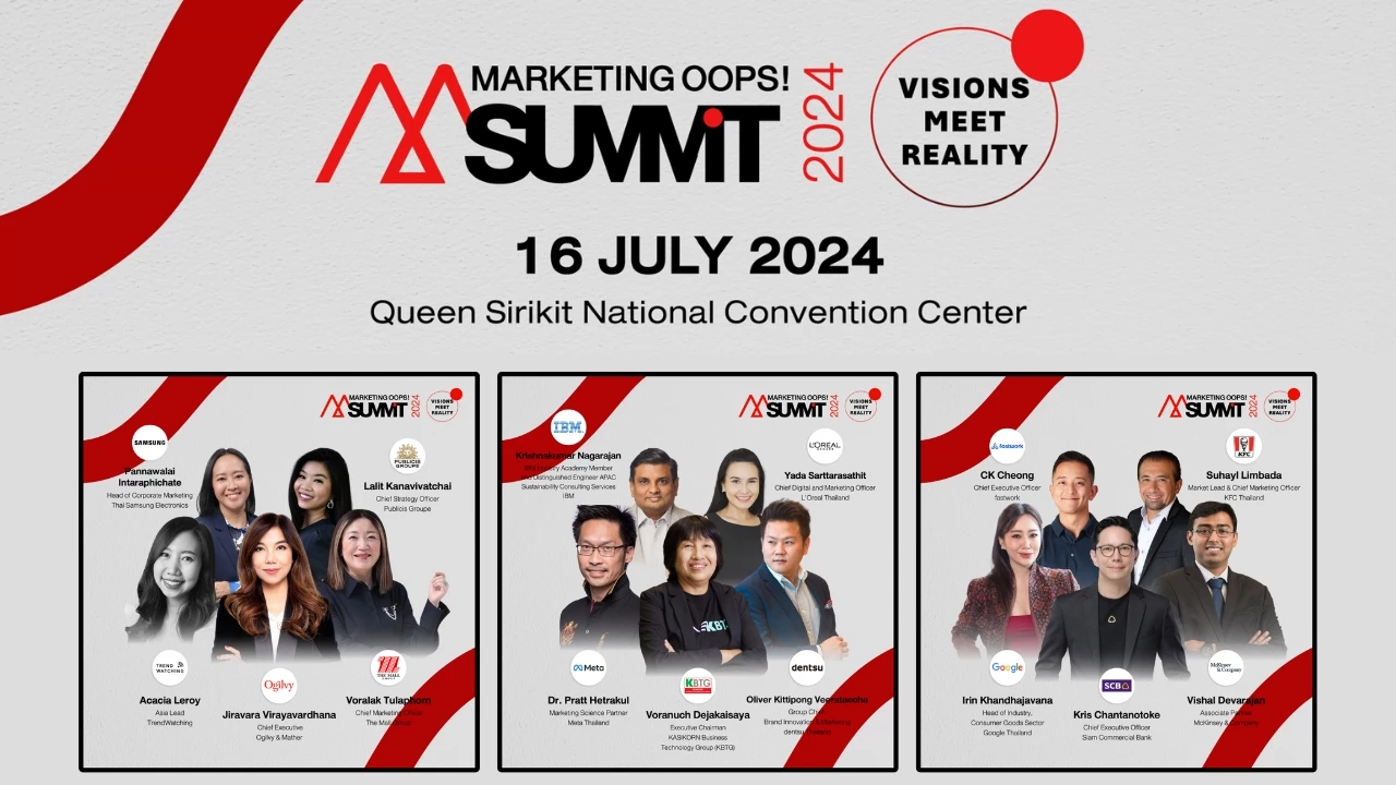 'Marketing Oops! Summit 2024' เปิดตัว 15 สปีคเกอร์ พร้อม 4 เวทีที่ห้ามพลาด