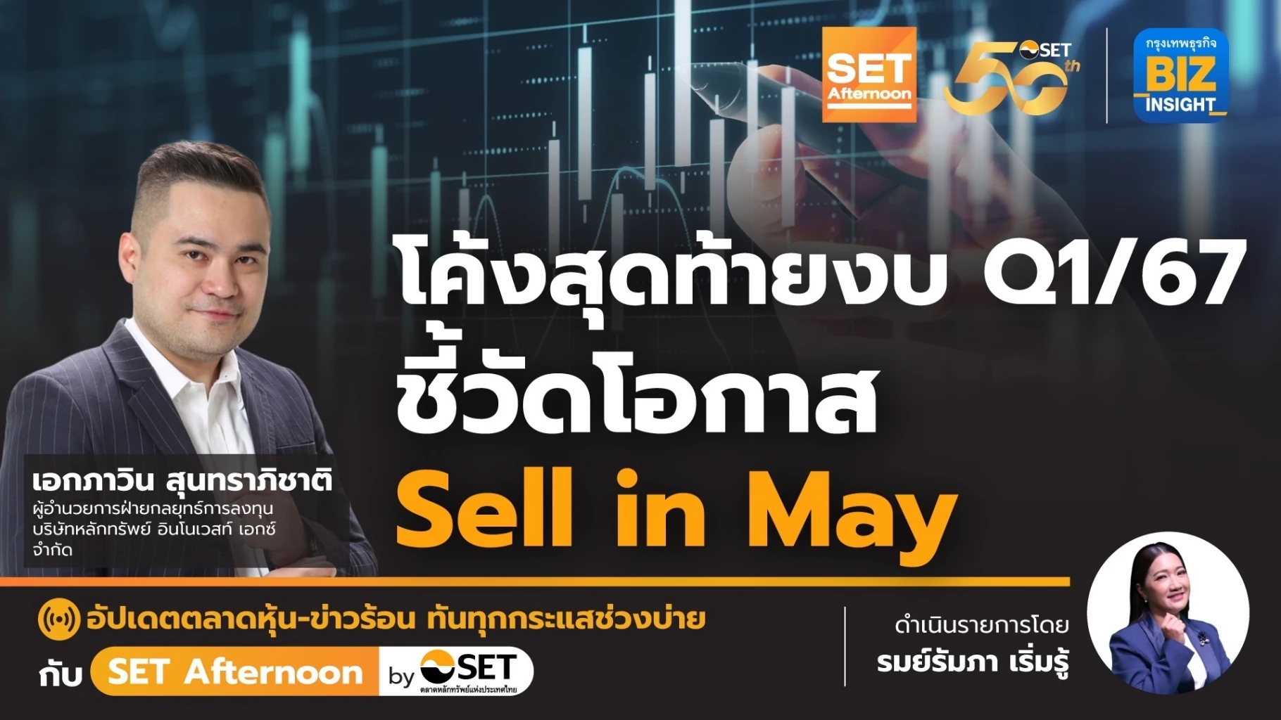 โค้งสุดท้ายงบ Q1/67 ชี้วัดโอกาส Sell in May l SET Afternoon l 14 พ.ค. 67