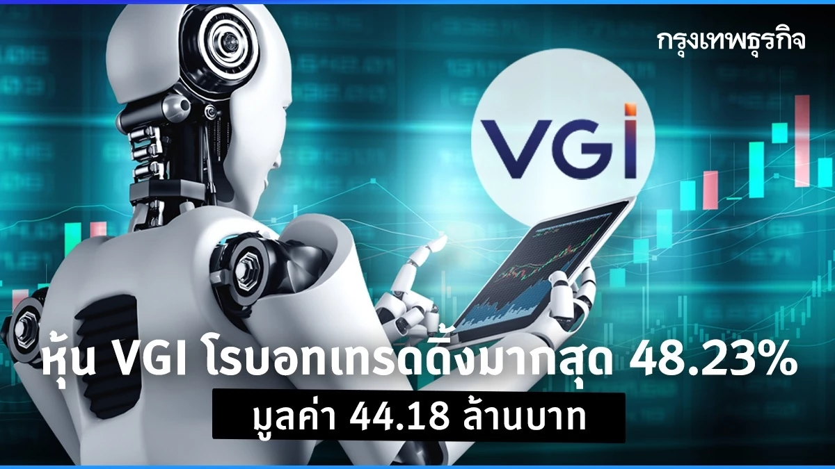 หุ้น VGI โรบอทเทรดดิ้งมากสุด 48.23% มูลค่า 44.18 ล้านบาท