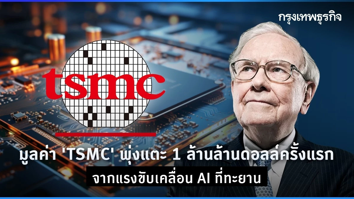 มูลค่า ‘TSMC’ พุ่งแตะ 1 ล้านล้านดอลล์ ครั้งแรก จากแรงขับเคลื่อน AI ที่ทะยาน