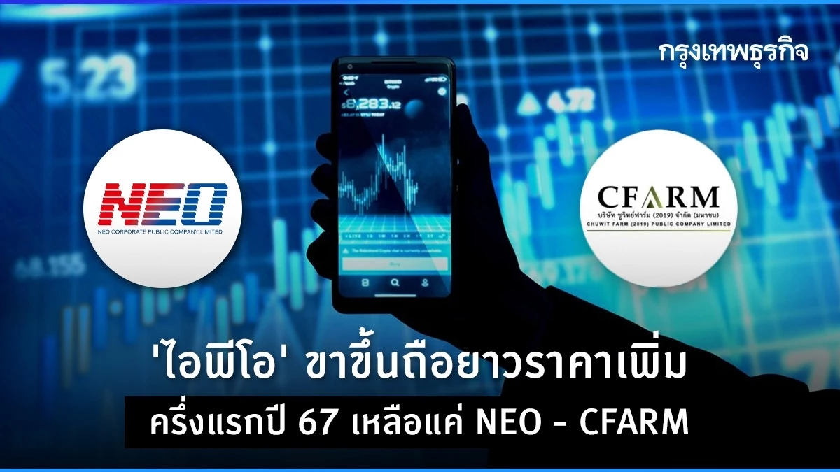 "ไอพีโอ" ขาขึ้นถือยาวราคาเพิ่ม ครึ่งแรกปี 67 เหลือแค่ NEO - CFARM