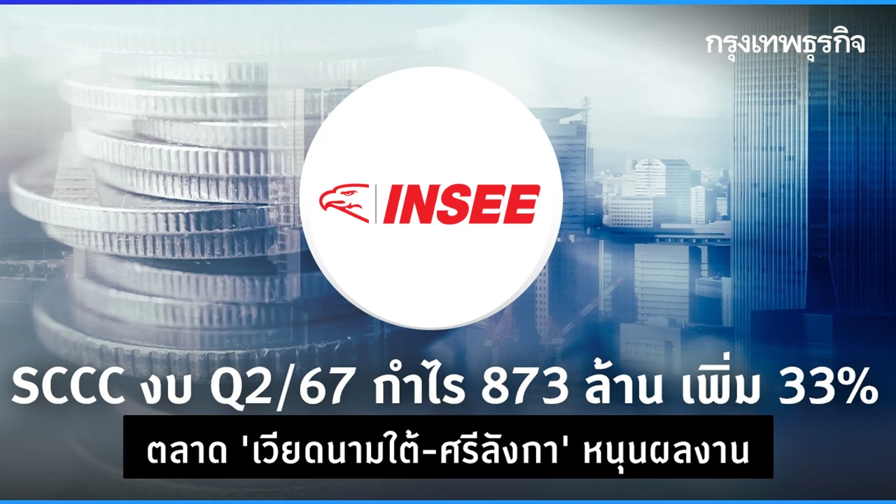 SCCC งบ Q2/67 กำไร 873 ล้าน เพิ่ม 33% ตลาด "เวียดนามใต้-ศรีลังกา" หนุนผลงาน