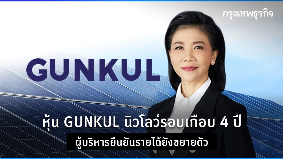 หุ้น GUNKUL นิวโลว์รอบเกือบ 4 ปี ผู้บริหารยืนยันรายได้ยังขยายตัว
