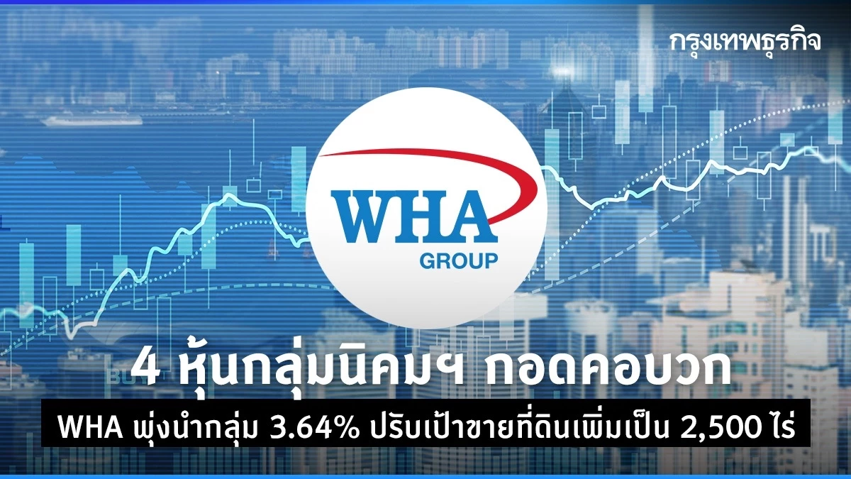4 หุ้นกลุ่มนิคมฯ กอดคอบวก WHA พุ่งนำกลุ่ม 3.64% ปรับเป้าขายที่ดินเพิ่ม ...