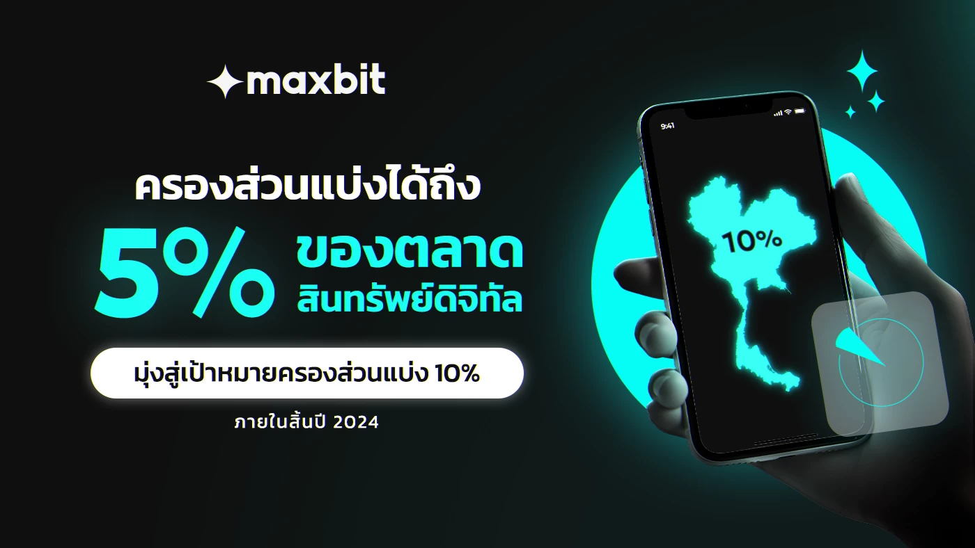 Maxbit ครองส่วนแบ่งการตลาด 5% ของตลาดสินทรัพย์ดิจิทัล มุ่งเป้า 10% สิ้นปี 2024
