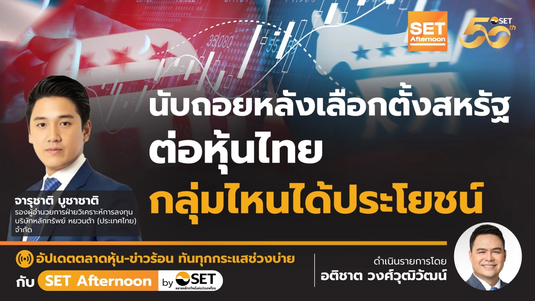 นับถอยหลังเลือกตั้งสหรัฐ ต่อหุ้นไทย กลุ่มไหนได้ประโยชน์ | SET Afternoon | 28-10-67