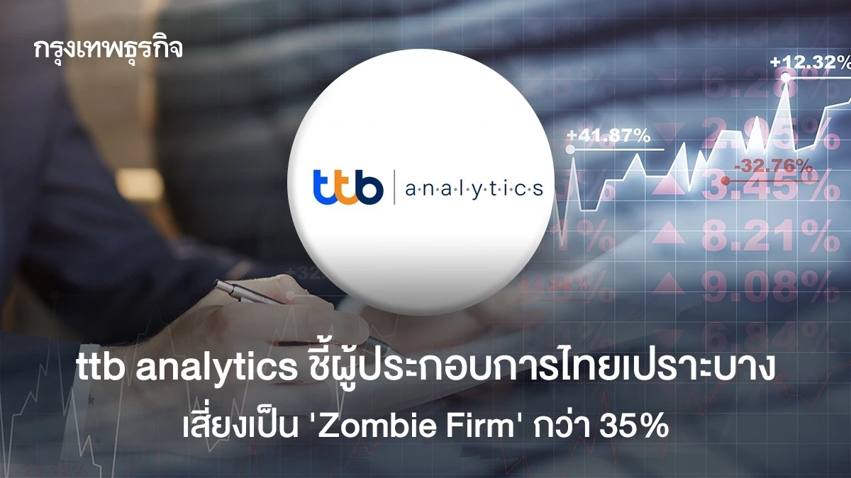 ttb analytics ชี้ผู้ประกอบการไทยเปราะบาง เสี่ยงเป็น “Zombie Firm” กว่า 35%