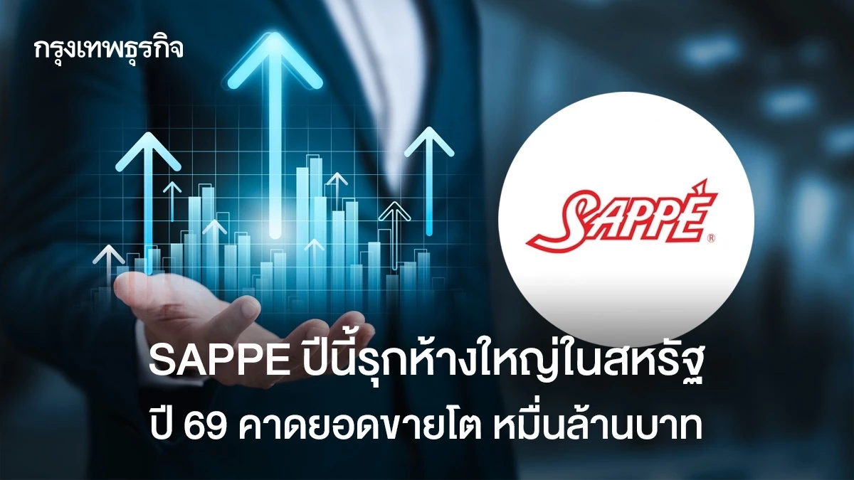 SAPPE ปีนี้รุกตลาดต่างประเทศห้างใหญ่ในสหรัฐ ปี 69 คาดยอดขายโต หมื่นล้านบาท