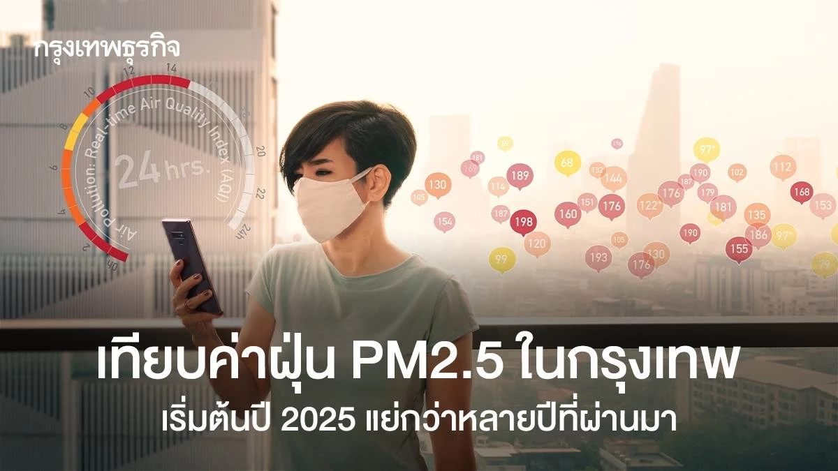 เทียบค่าฝุ่น PM2.5 ในกรุงเทพ เริ่มต้นปี 2025 แย่กว่าหลายปีที่ผ่านมา