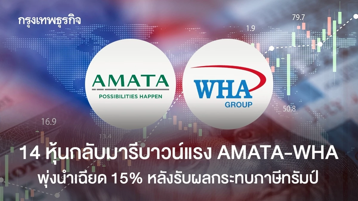 14 หุ้นกลับมารีบาวน์แรง AMATA-WHA พุ่งนำเฉียด 15% หลังรับผลกระทบภาษีทรัมป์