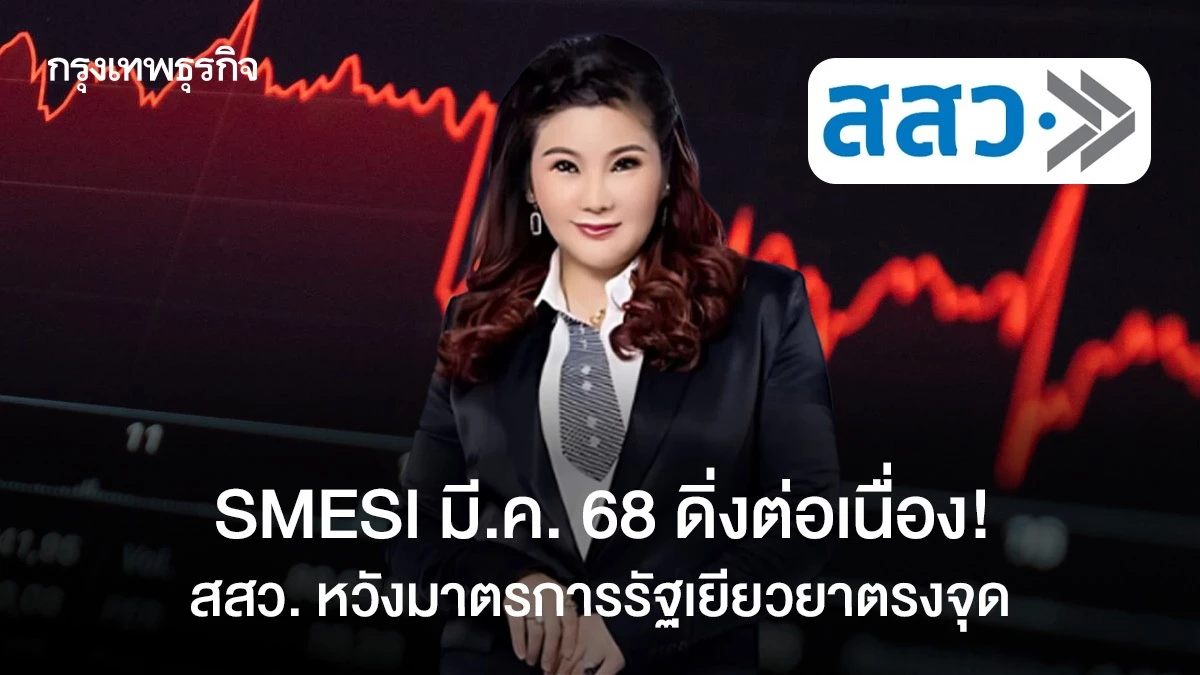 SMESI มี.ค. 68 ดิ่งต่อเนื่อง! หวังมาตรการรัฐเยียวยาตรงจุด