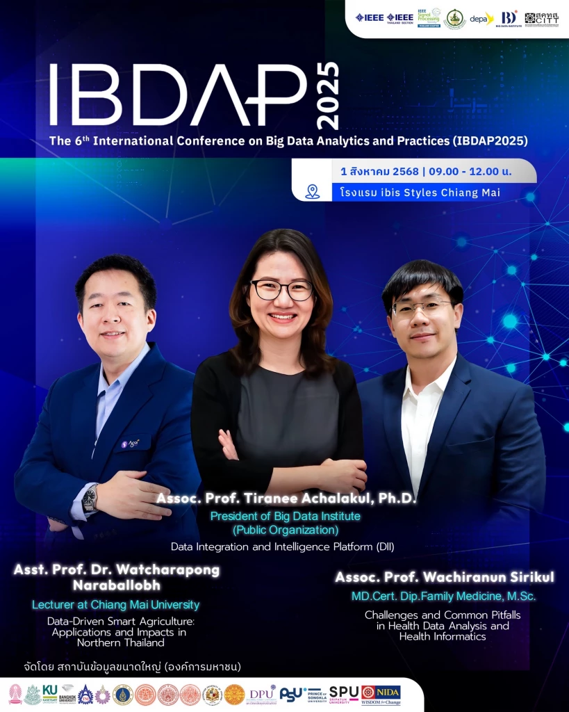 BDI จัดประชุมวิชาการนานาชาติ 1-3 ส.ค.นี้ เผยแพร่วิจัย Big Data - AI