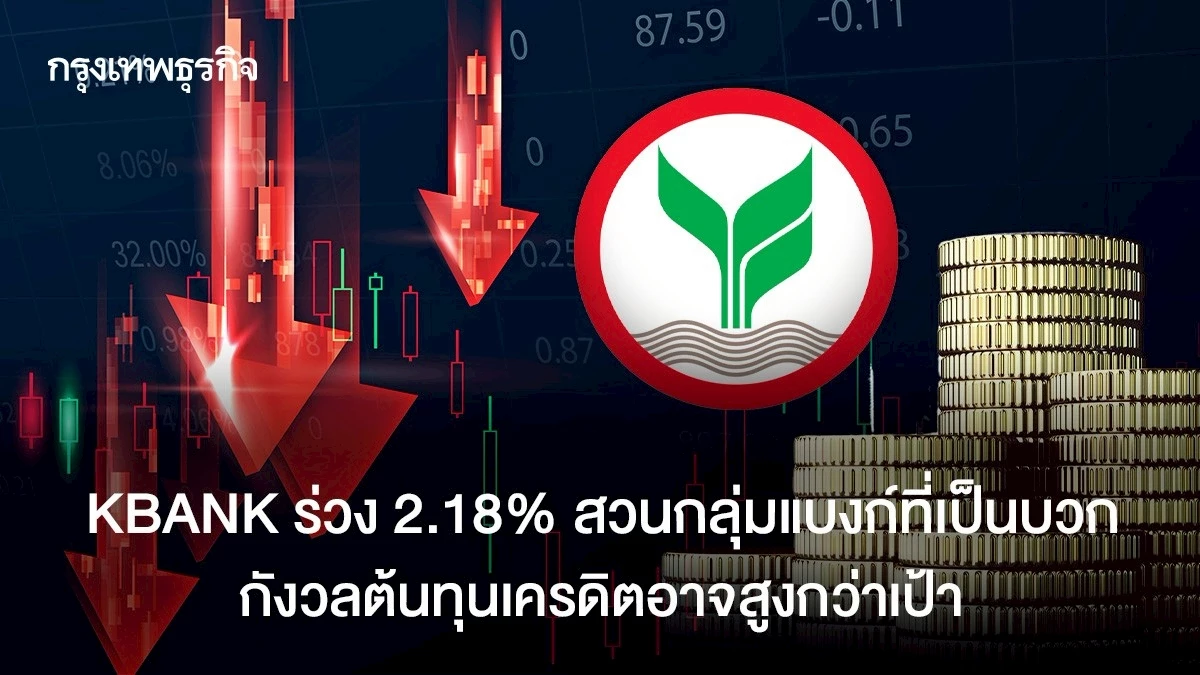 KBANK ร่วง 2.18% สวนกลุ่มแบงก์ที่เป็นบวก กังวลต้นทุนเครดิตอาจสูงกว่าเป้า