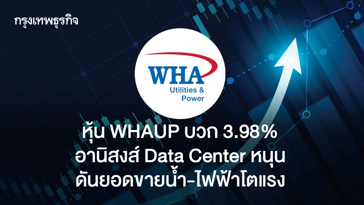 หุ้น WHAUP บวก 3.98% อานิสงส์ Data Center หนุน ดันยอดขายน้ำ-ไฟฟ้าโตแรง